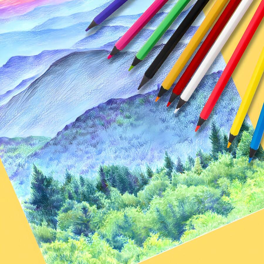 12pcs Professional Grade Colored Pencil Set With Wooden Body, High ...