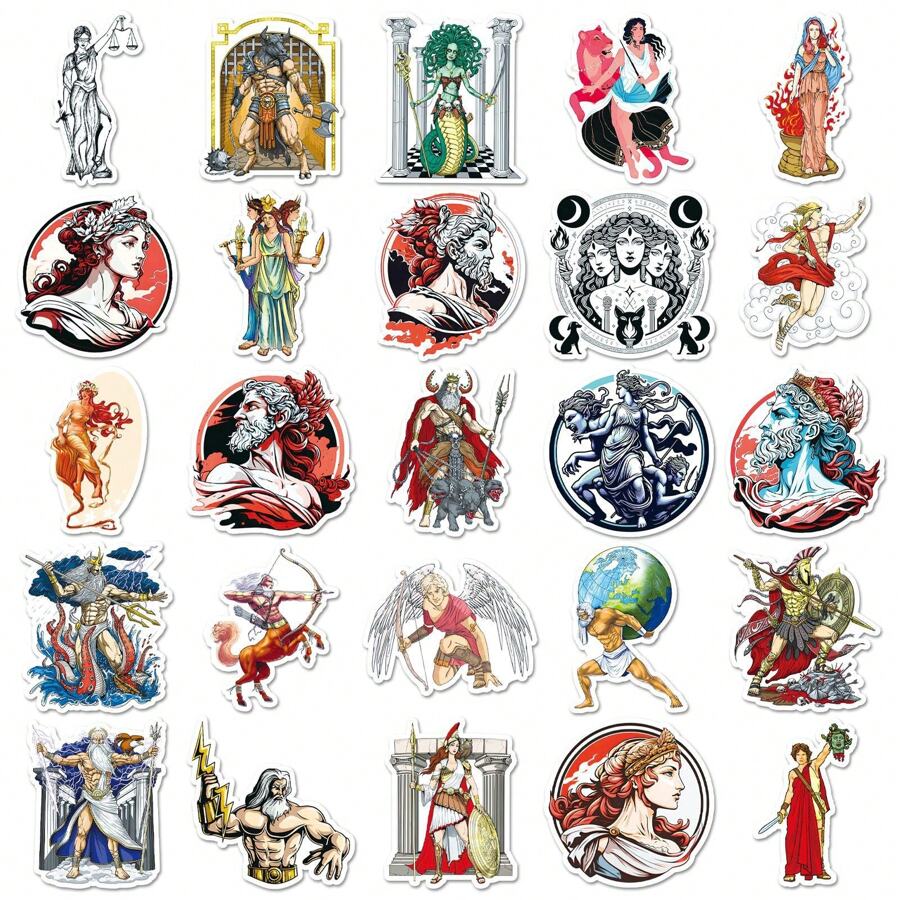 50Pcs Ancient Greek Mythology Characters And Scenes Stickers Aesthetic ...