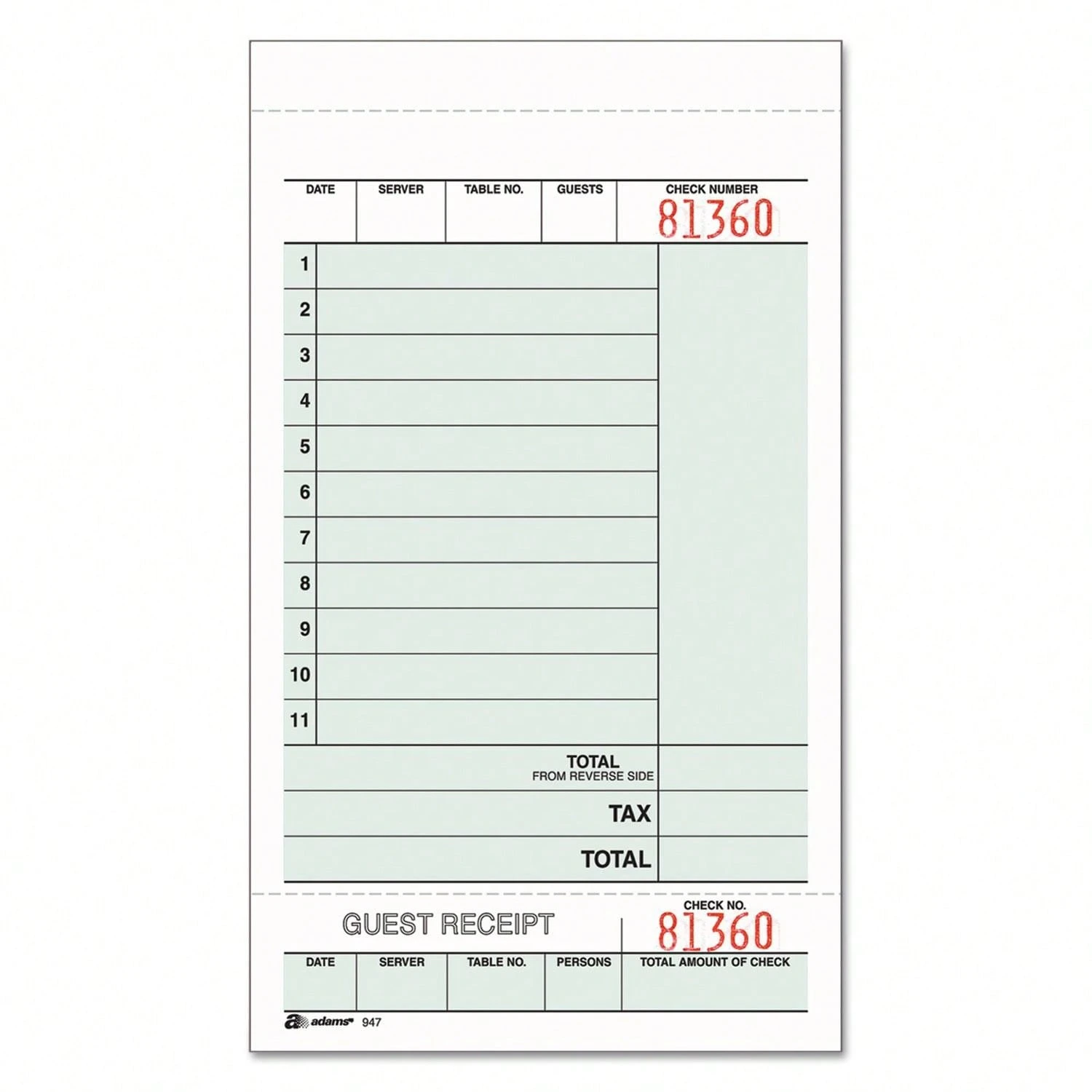 Multi-Part Guest Check Unit Sets, Two-Part Carbonless, 4.25 X 6.75, 250 Forms Total | SHEIN USA