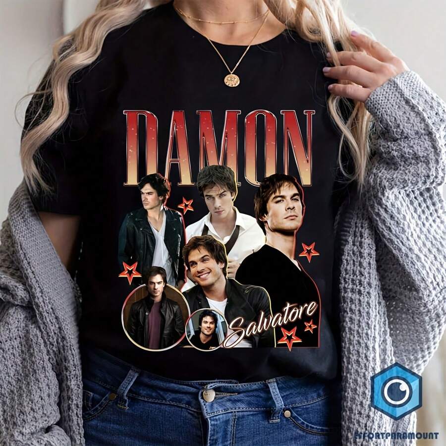 Damon Salvatore Vintage , Damon Salvatore The Vampie Diaries Bootleg T ...