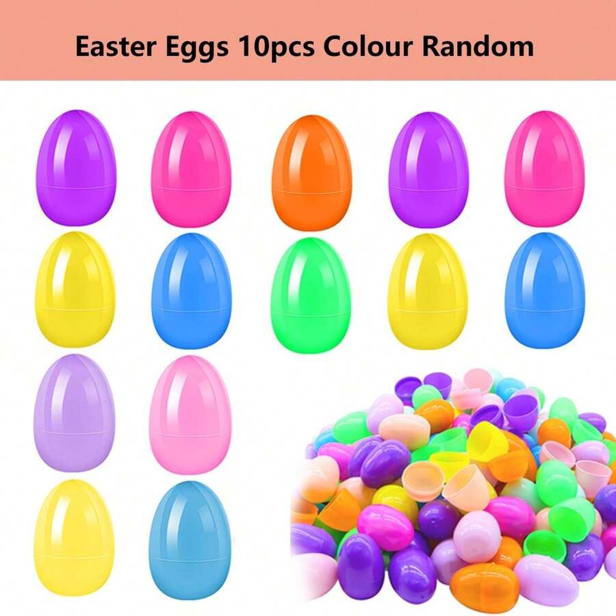 10pcs 4cm/1.57inch*6cm/2.36inch Random Colour Easter Eggs Filled Eggs ...