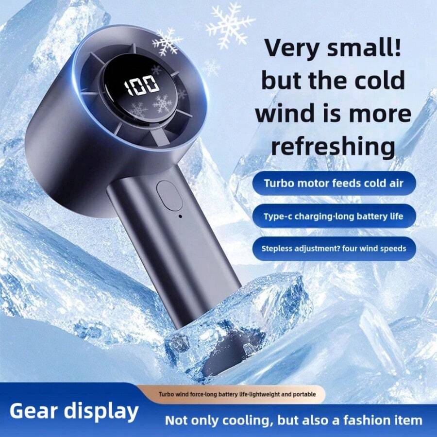 100-Level Adjustable High-Speed Portable Handheld Turbo Fan, USB ...