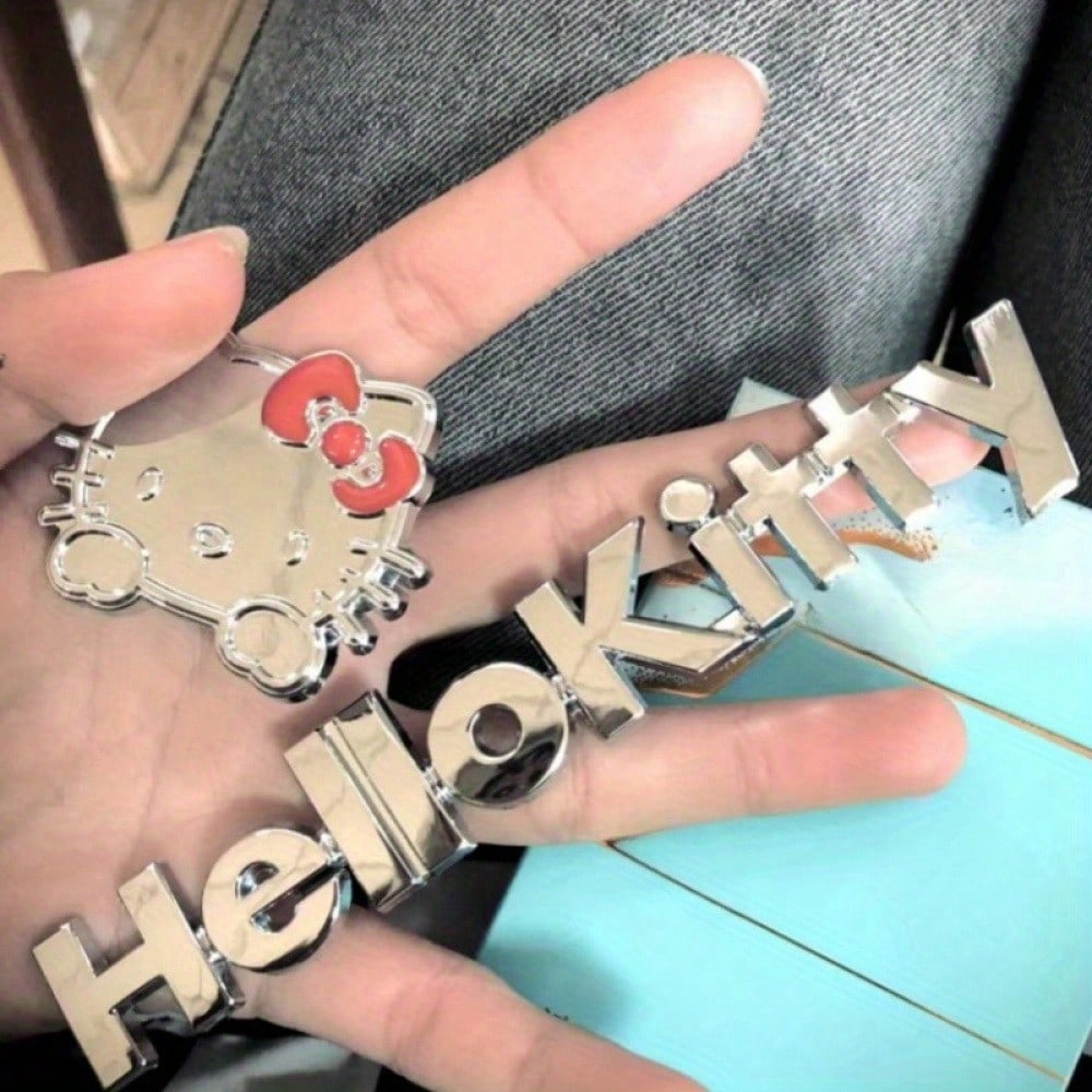 Sanrio Autorisé : élégant autocollant en métal étanche Hello Kitty ...