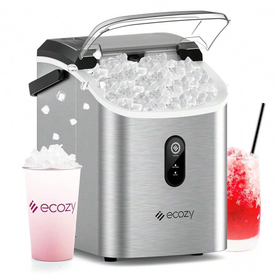 Ecozy Nugget Ice Maker Countertop 33lbs 24H Portable Ice Machine Self ...