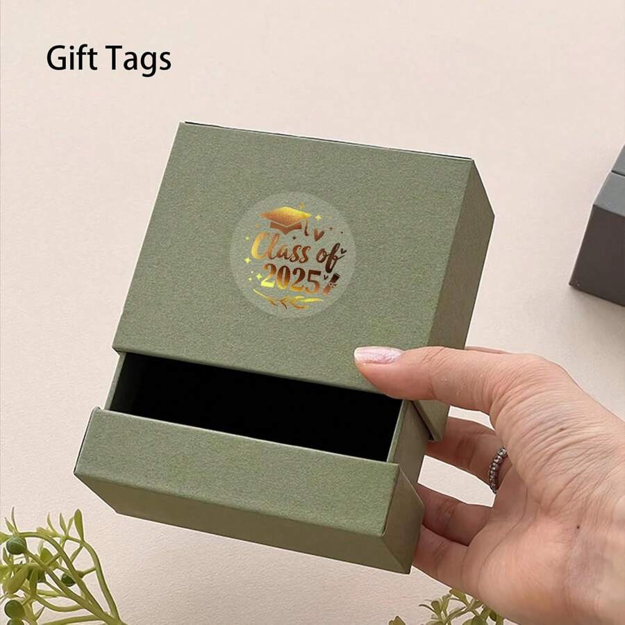 10/20/30pcs Graduation Stickers Graduate Of 2025 Transparent Gold Foil ...