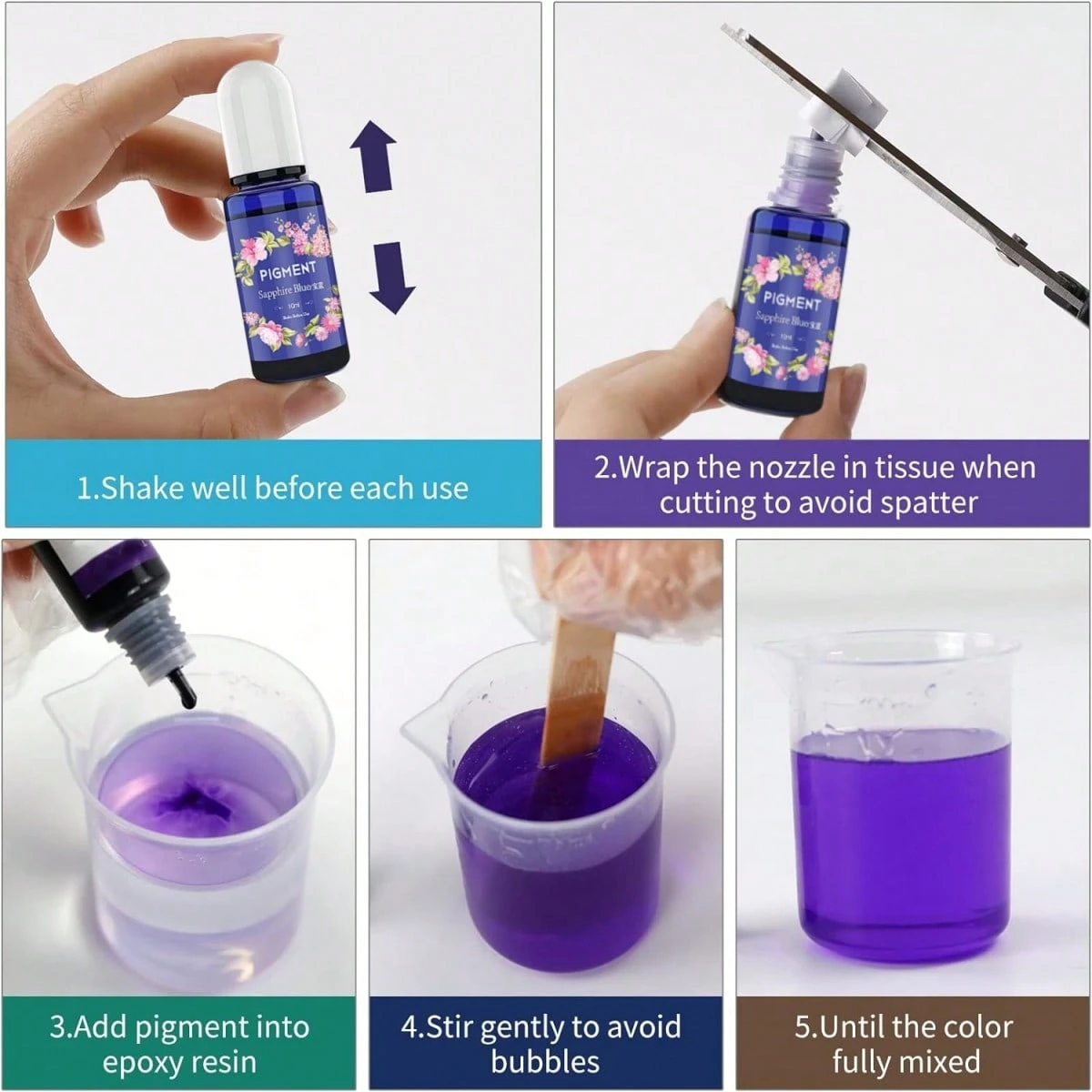 30 Color Options Epoxy Resin Pigment Dye (Random Sticker, Color ...