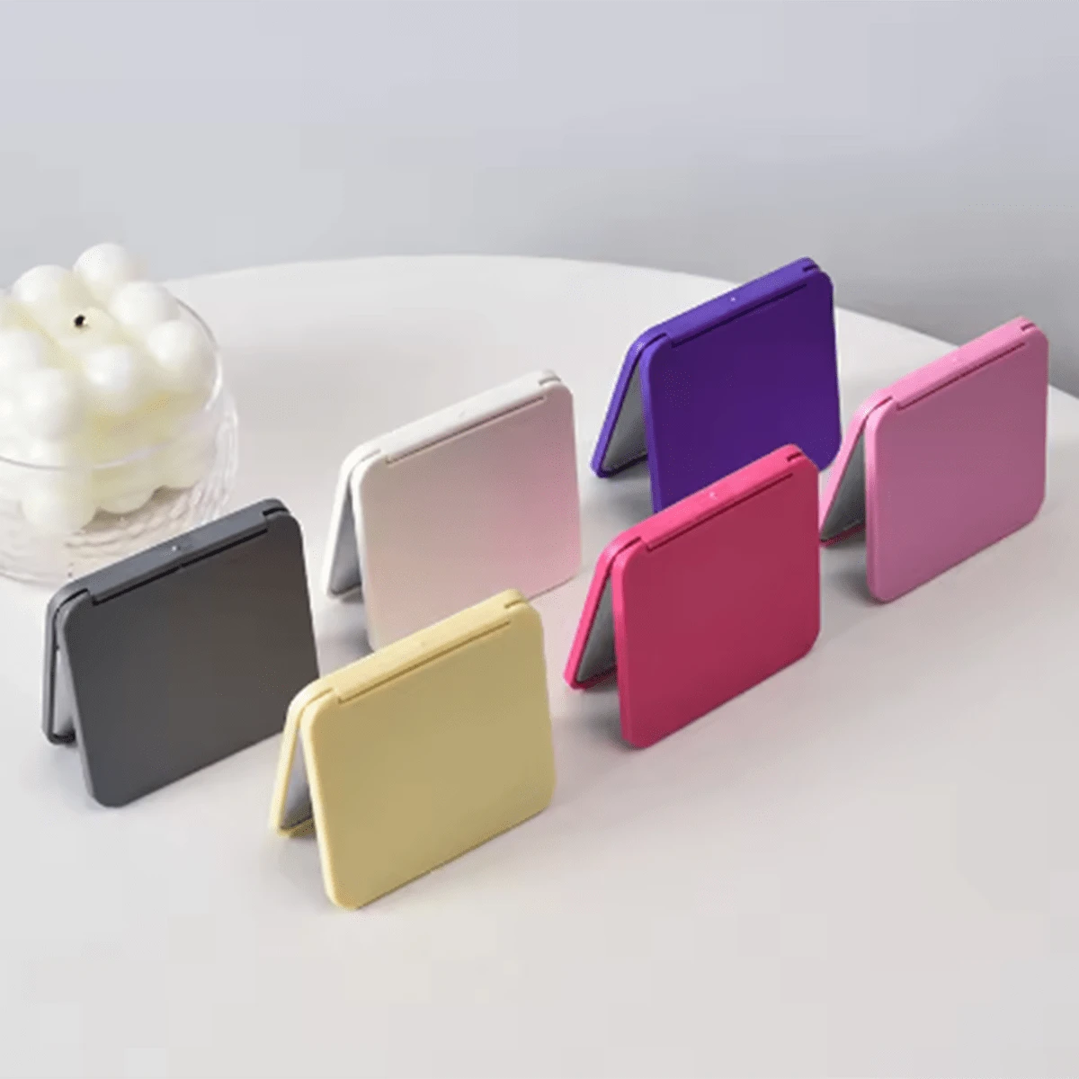 2-Face Makeup Mirror Square Portable Cute Girl'S Gift Hand Mini Mirror ...
