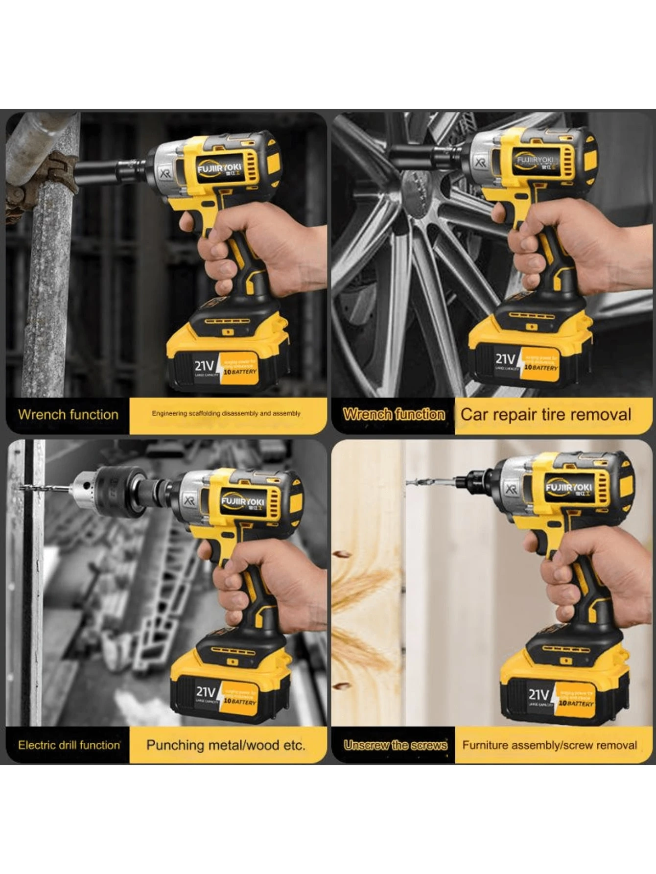 Multifunctional Power Tools, 3-In-1 Rechargeable Electric Impact Wrench ...