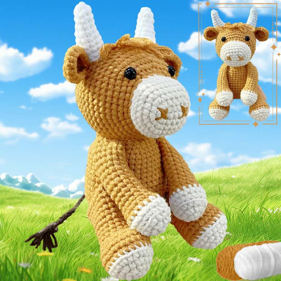 DIY Hochlandrind Häkelset für Anfänger, Amigurumi gestopfte Tiere - Geschenk Tier ...