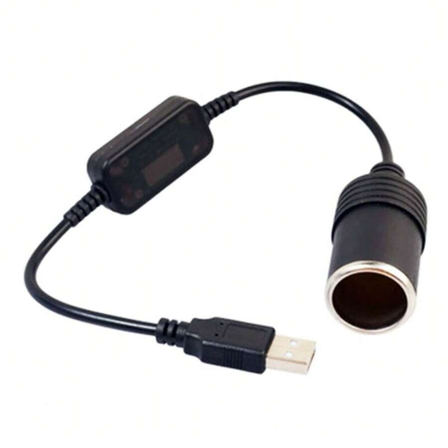 1pc 5V 2A USB To 12V Cigarette Lighter Socket USB Male To Female Cigarette Lighter Adapter ...