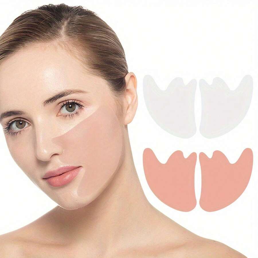 2 Packs 3D Silicone Nasolabial Groove Patches, Anti-Wrinkle Facial Lift ...
