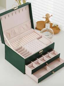 Large 3-Layer Multifunctional Women's Jewelry Box With Drawer ...