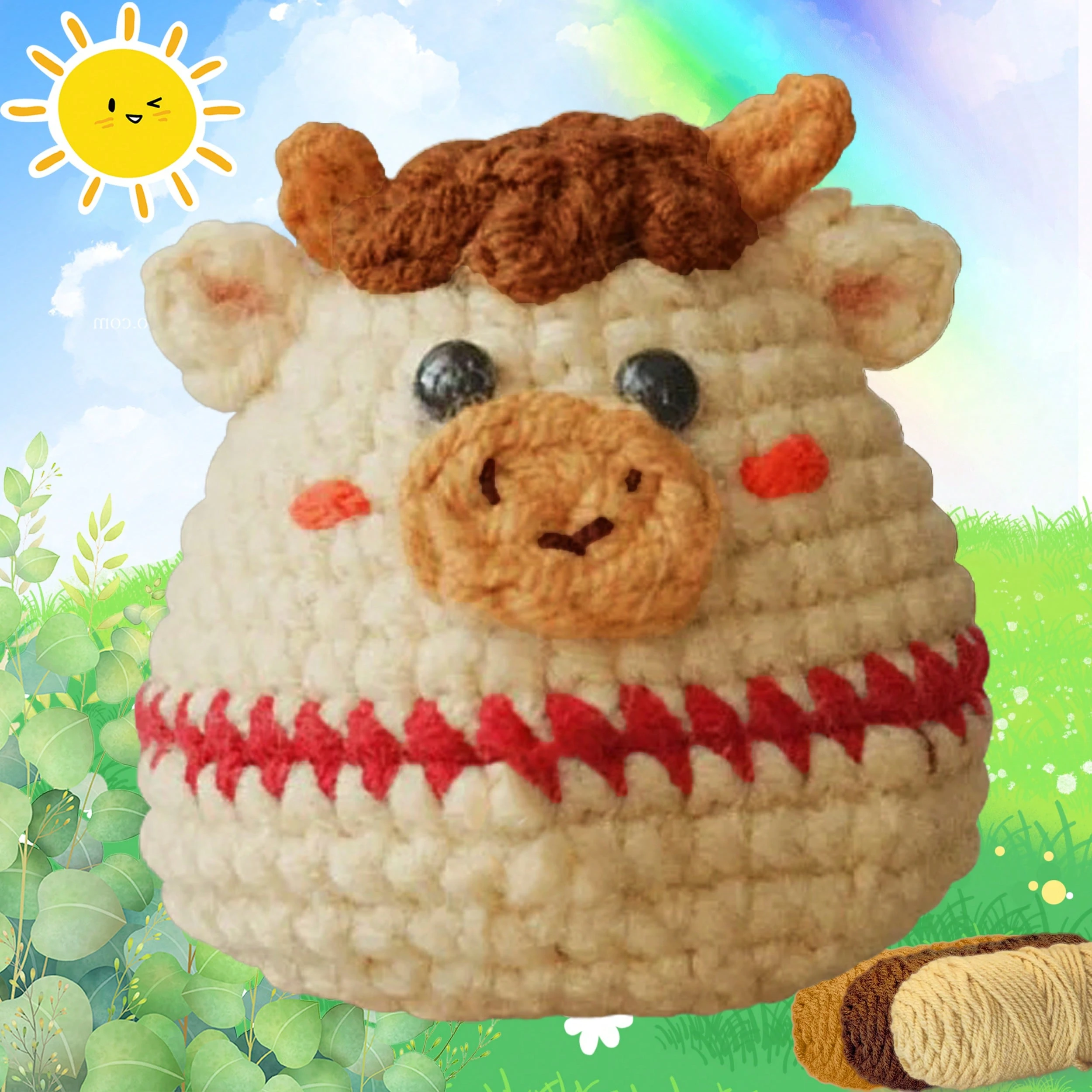 Kit di uncinetto fai-da-te mini mucca per principianti, animali di ...