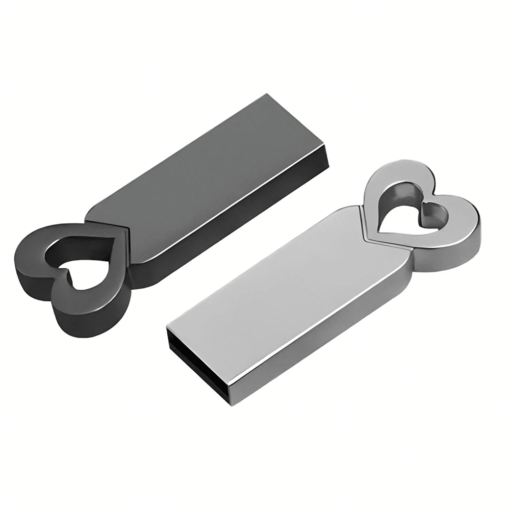 ZKCICI Mini Metal Heart Shaped USB Flash Drive 64GB Pink Portable Pen ...