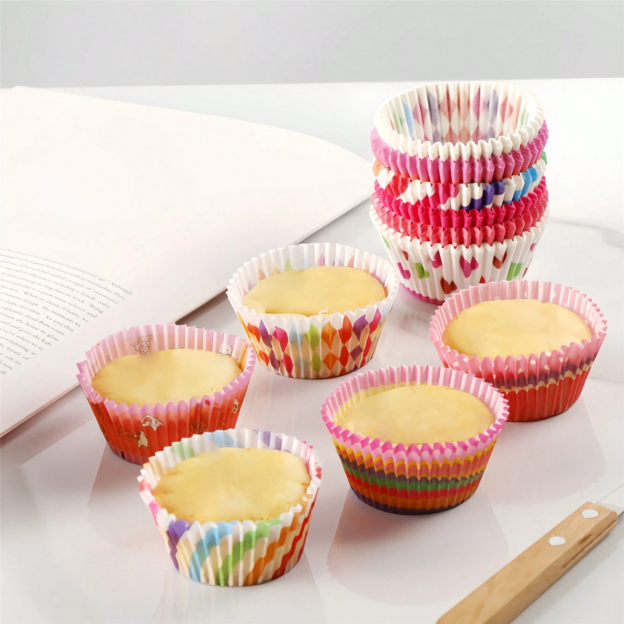 100pcs Mini Cupcake Liners, Paper Cupcake Baking Cups, Grease-Proof ...