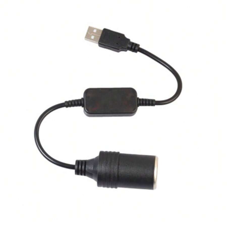1pc 5V 2A USB To 12V Cigarette Lighter Socket USB Male To Female Cigarette Lighter Adapter ...