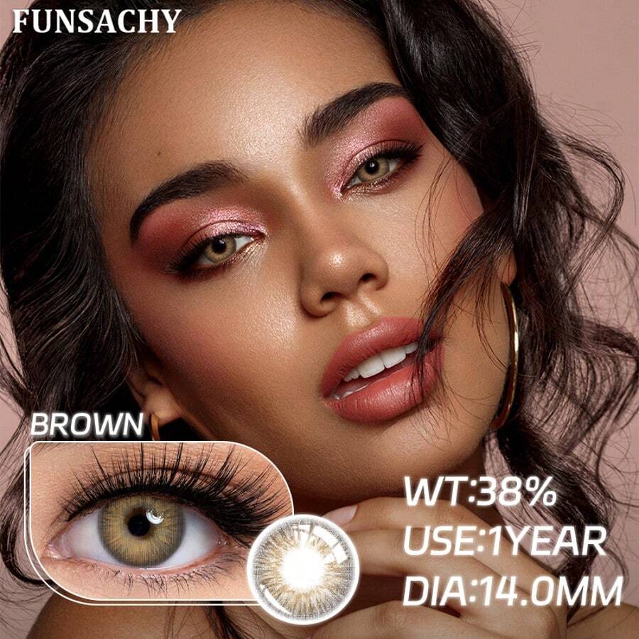 FUNSACHY 1Pair METATRON Series Fashion Makeup Beauty Contacts Lenses Soft Yearly Green Contacts ...