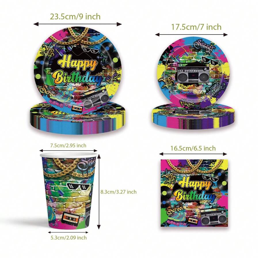 Disney Disco Music Theme Disposable Party Tableware Set - Includes ...