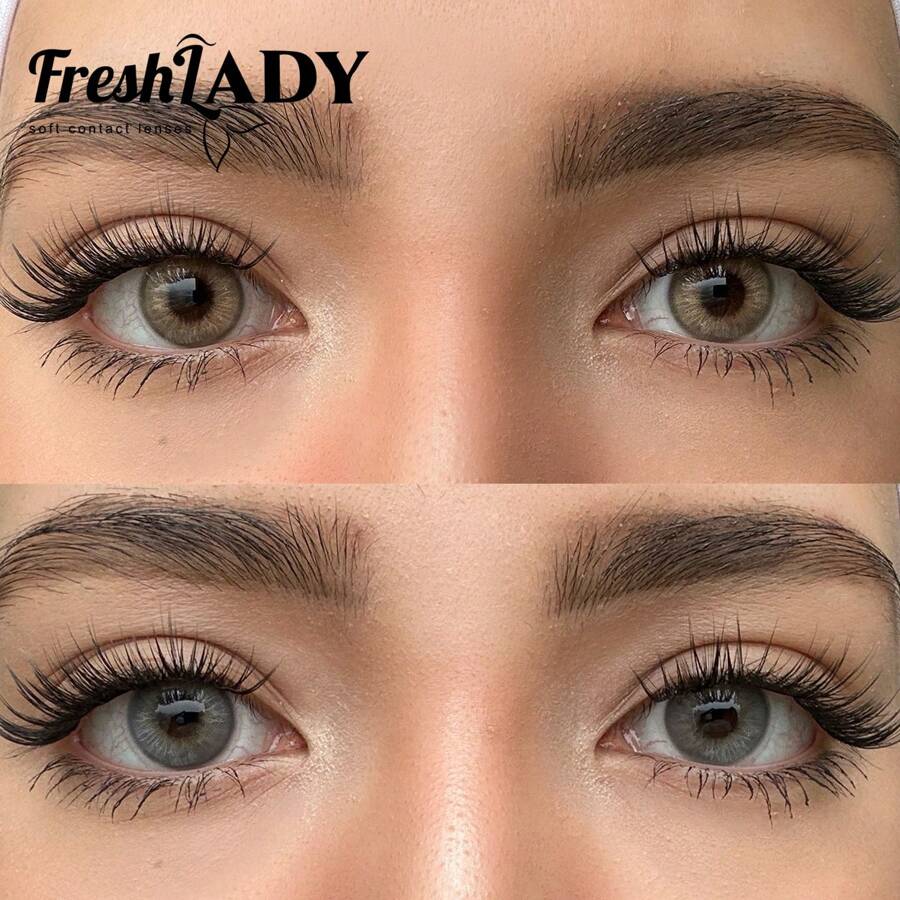 FRESH LADY Freshlady Wonderstruck Brown & Grey 14.00mm Grey Eye Contact ...