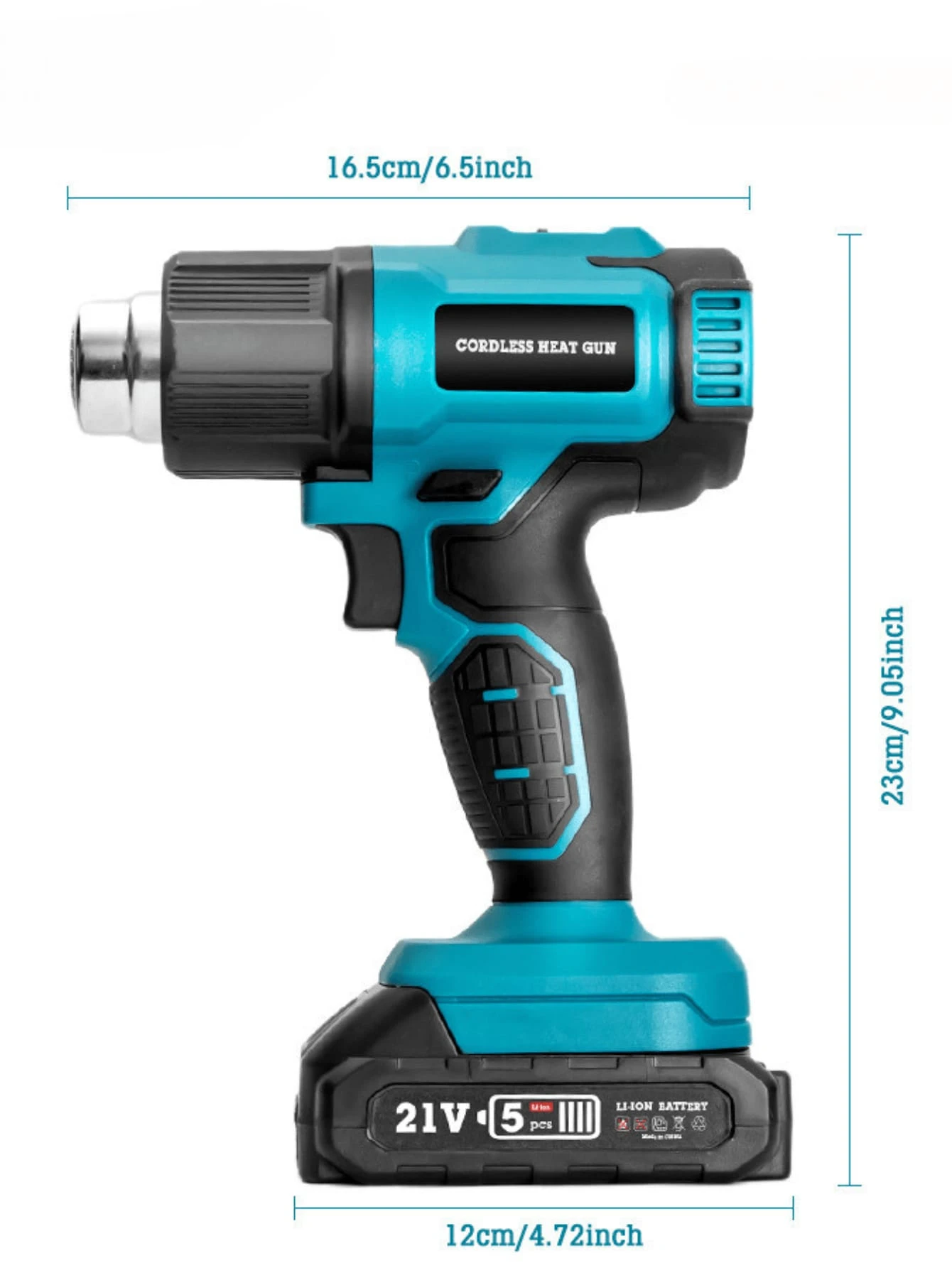 Kabelloser Heißluftpistole, schnell aufheizende Schweißheißluftpistole mit 21V Akku ...