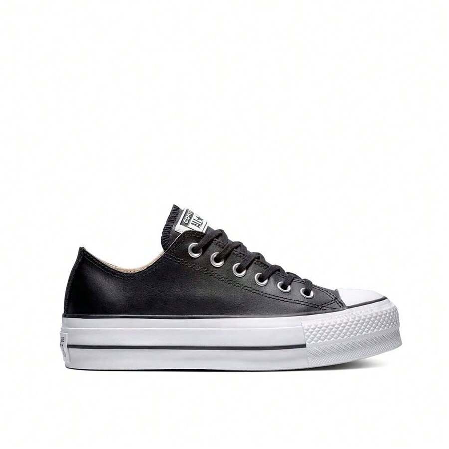 Converse Chuck All Star Platform Lift LEATHER Sneakers - Black And ...