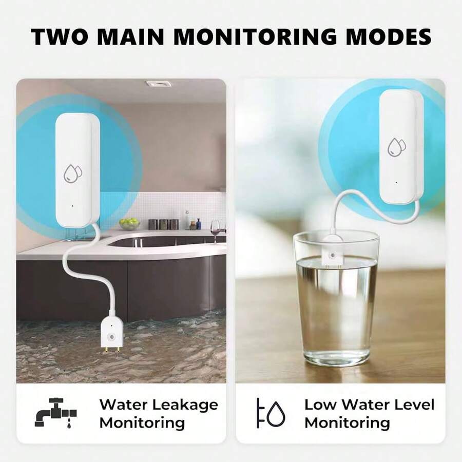 WiFi Water Level Sensor, Tuya Leak Alarm, Flood Leak Detector, Smart ...