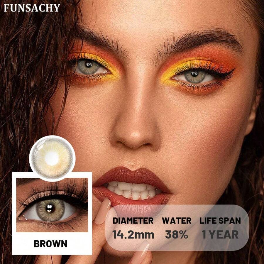 FUNSACHY 1 Paire de Lentilles de Contact Colorées Bleues Naturelles ...