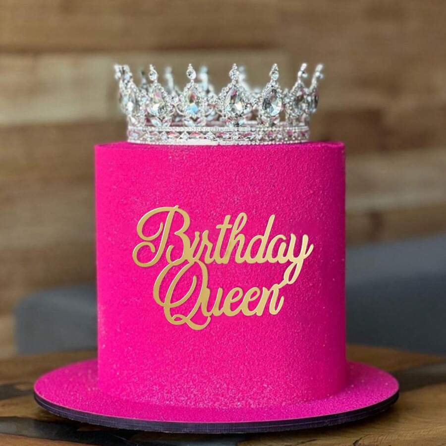 3pcs Gold Silver Birthday Queen Cake Topper Gir Ls Lady Birthday For ...
