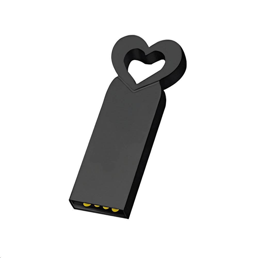 ZKCICI Mini Metal Heart Shaped USB Flash Drive 64GB Pink Portable Pen ...