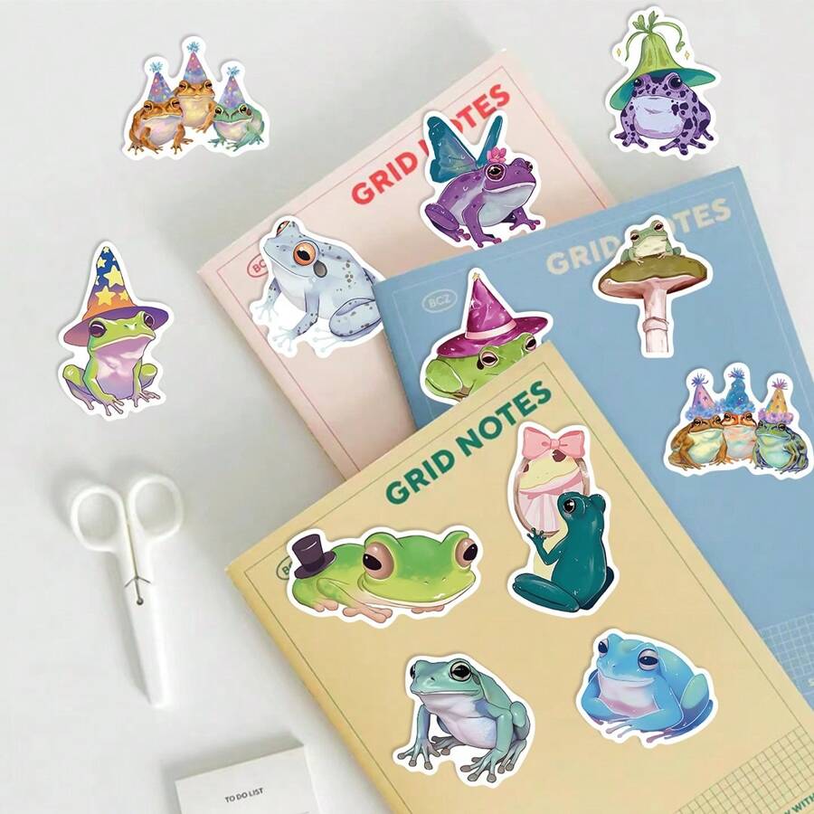 50Pcs Silly Frog Stickers Vinyl Aesthetics Stickers Scrapbook ...