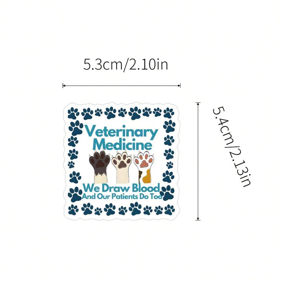 60Pcs Veterinary Stickers Aesthetic Vinyl Stickers Decals Scrapbook ...