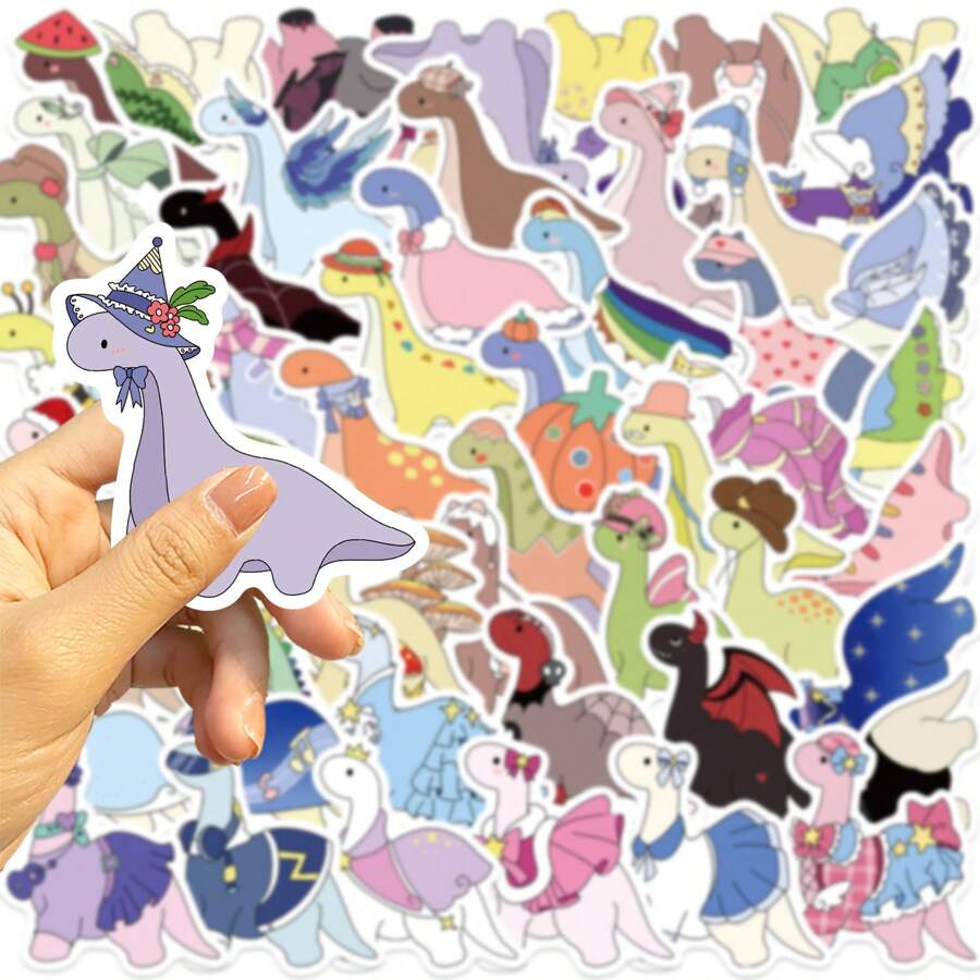 50PCS Colorful Little Dinosaur Stickers Vinyl Aesthetics Stickers ...
