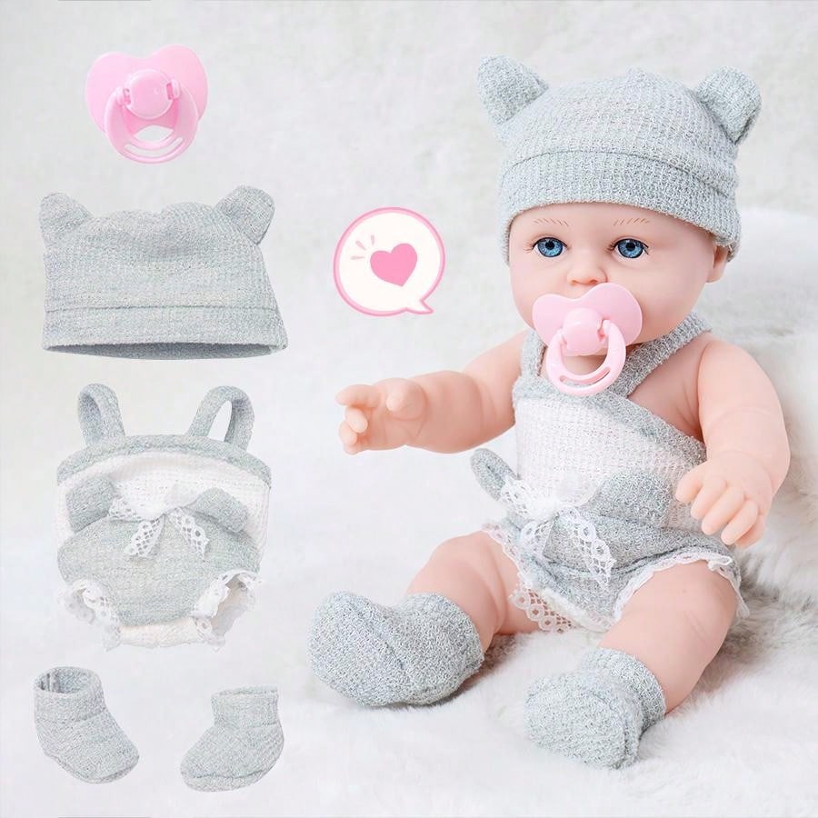 12-Inch Baby Doll Lifelike Silicone Newborn Doll Doll, Green Cloth Baby ...