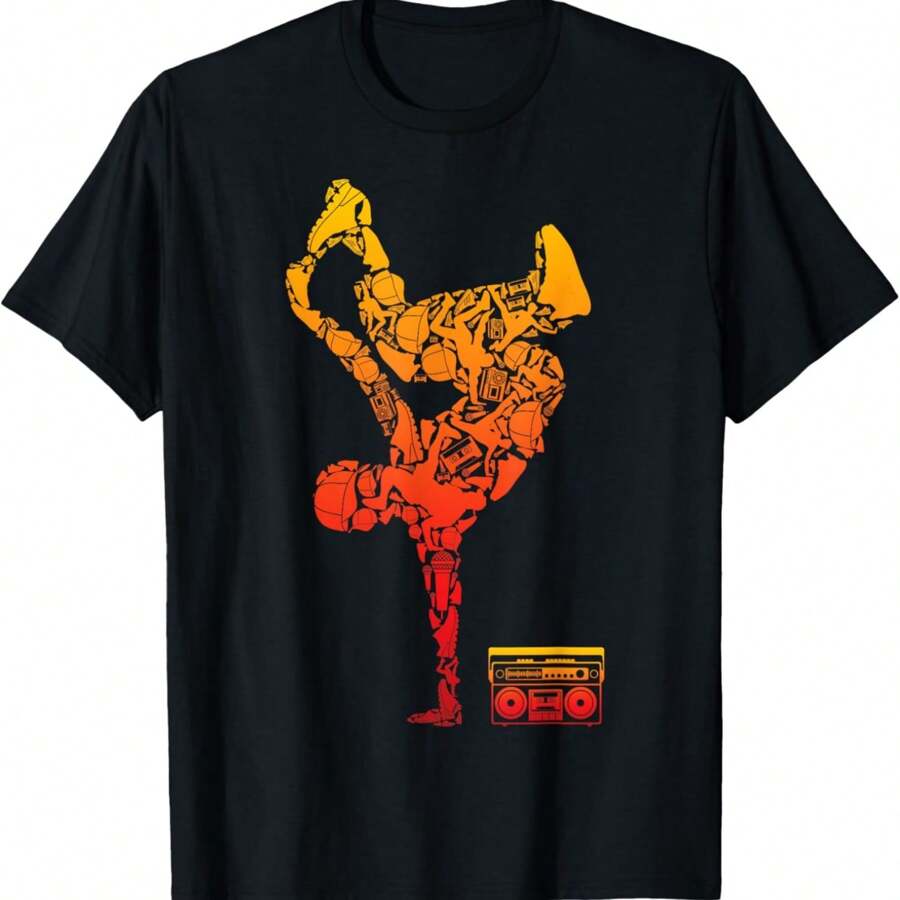 Breakdancing Boombox One Hand Freeze Hip-Hop Breaking T-Shirt.Jpg ...