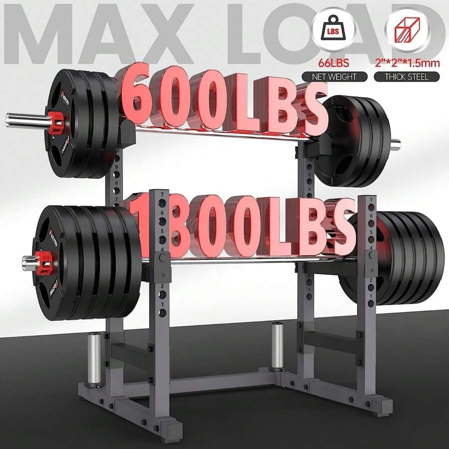 Squat Rack For Home Gym With Max Load 1800 Lbs For Bumpers And 600 Lbs ...