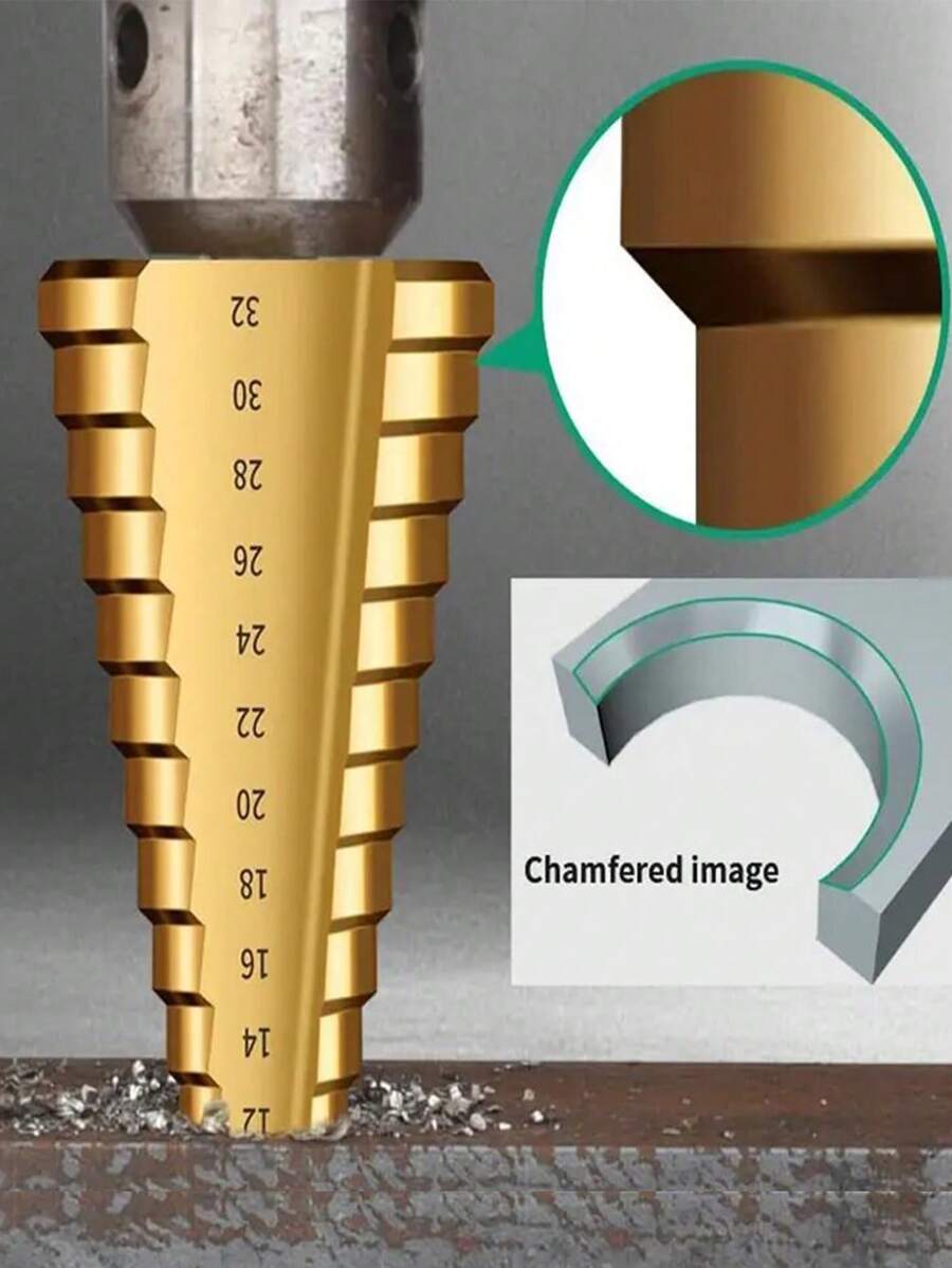 6pcs Titanium Coated Drill Bit Set High Speed Reaming Sawtooth Drill ...