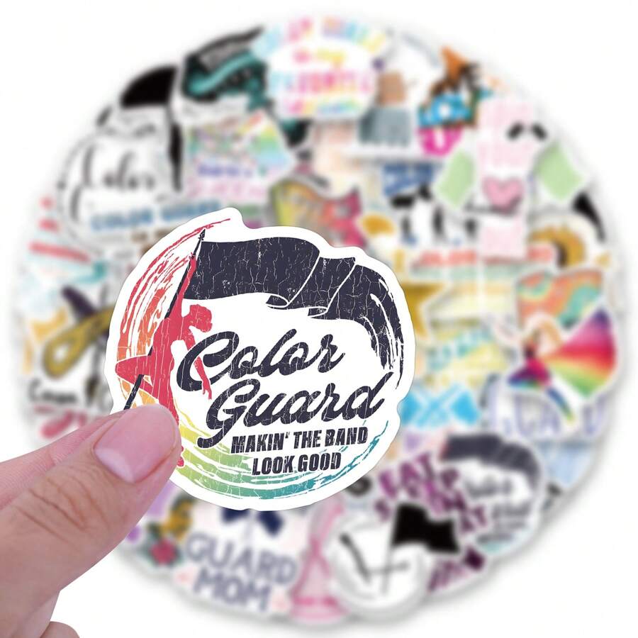 60PCS Color Guard Stickers Vinyl Aesthetics Stickers, Decals ...