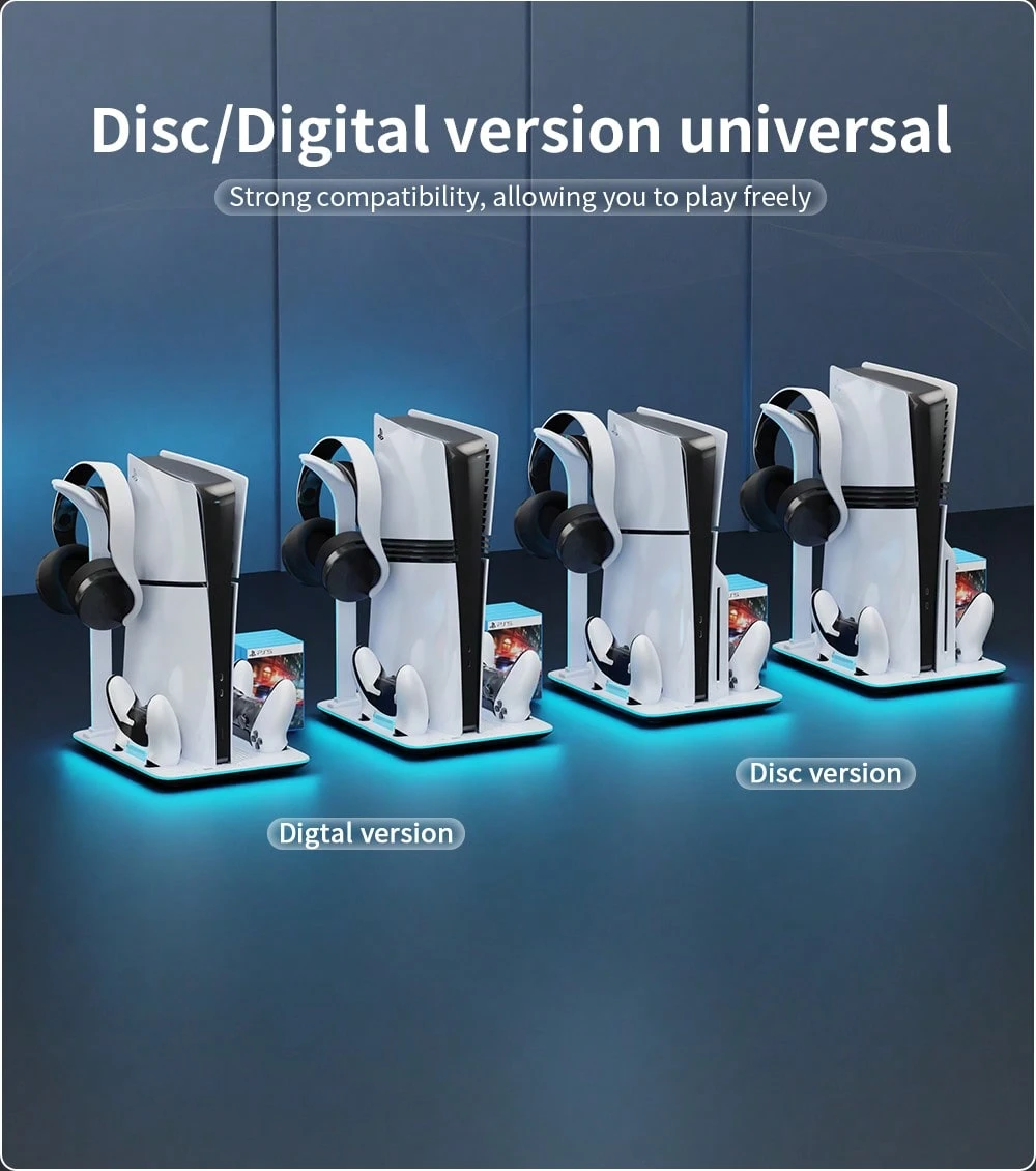 HONCAM Base di raffreddamento per console da gioco PS5 Slim e PS5 PRO, supporto di ricarica con ...