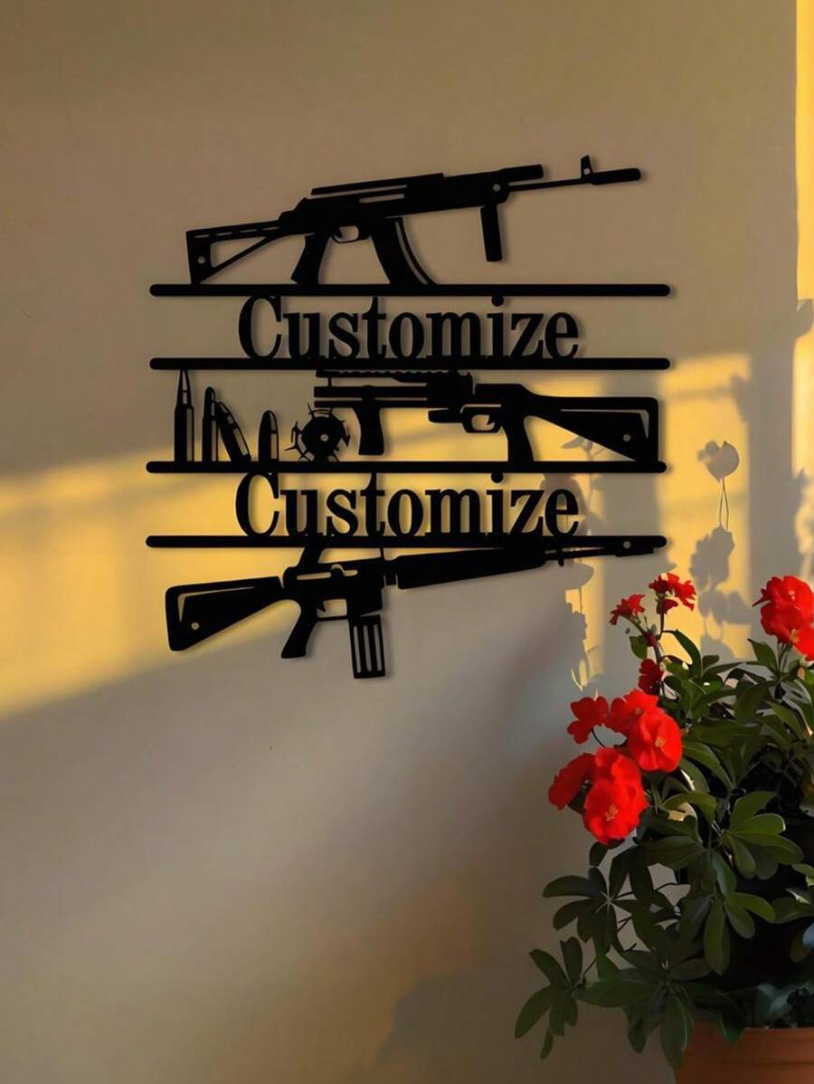 1 Piece Of Customized Personalized Rifle Wall Art, Customizable Hunting ...