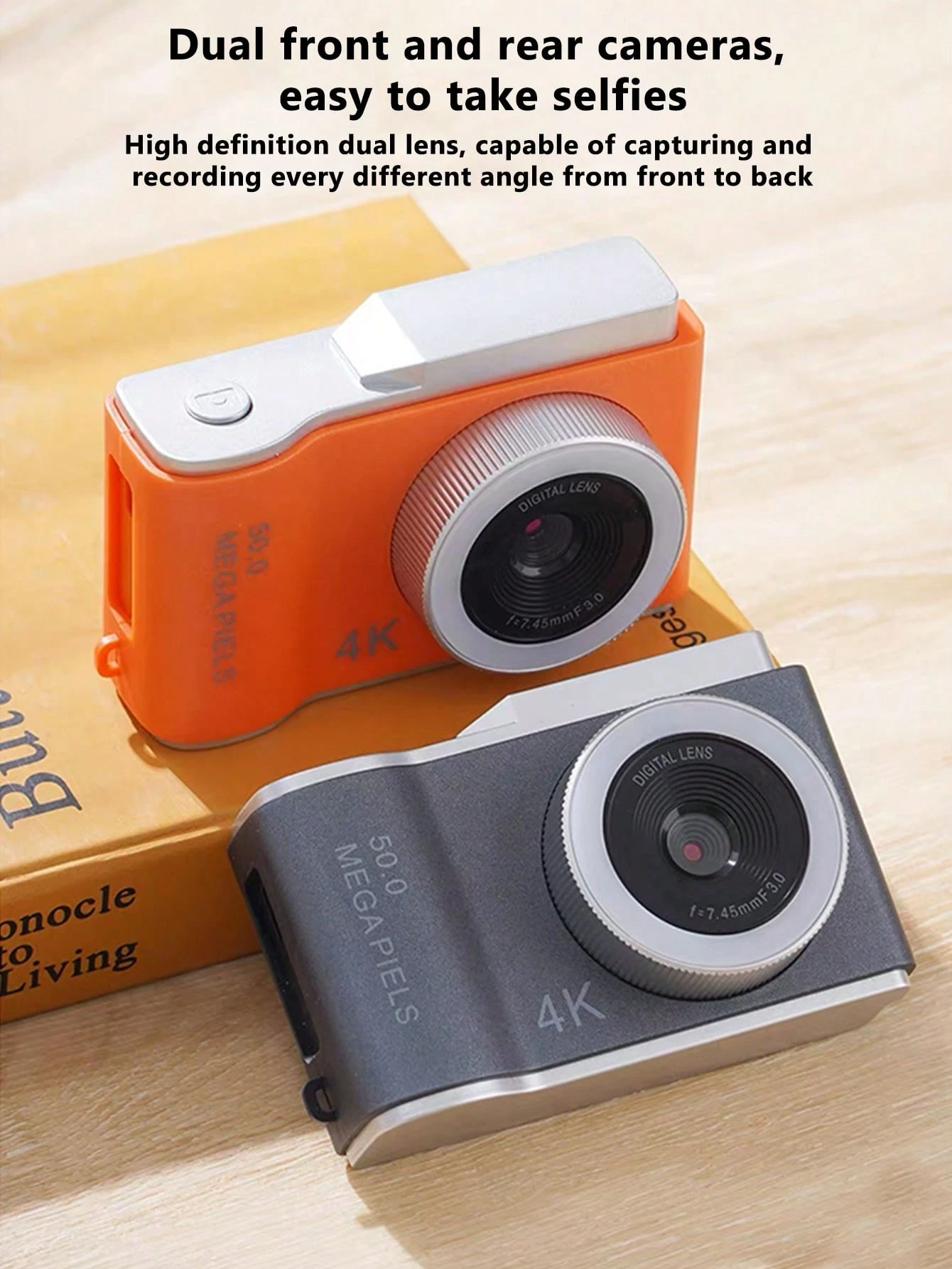 Cámara digital de estilo vintage de alta definición de 4K píxeles ...