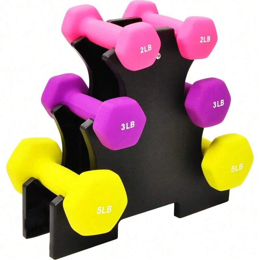 Neoprene Dumbbell Hand Weights, Anti-Slip, Anti-Roll, Hex Shape ...