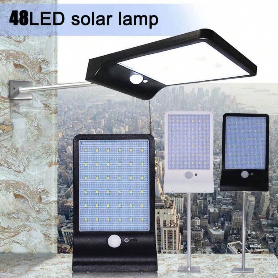US 60 LED Solar Dimmable Wall Street Light PIR Motion Sensor Outdoor ...