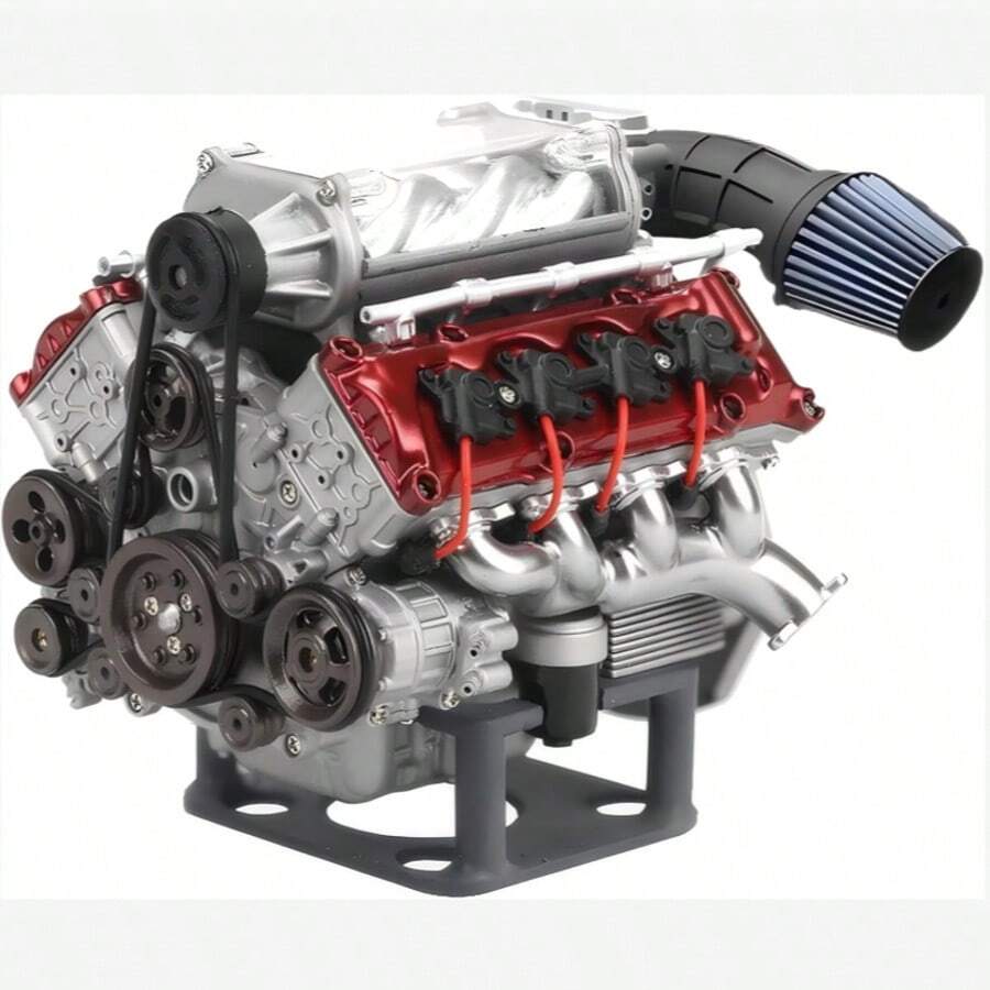 Mini V8 Engine Kits That Runs, V8 Model Engine Kit MAD RC Internal ...