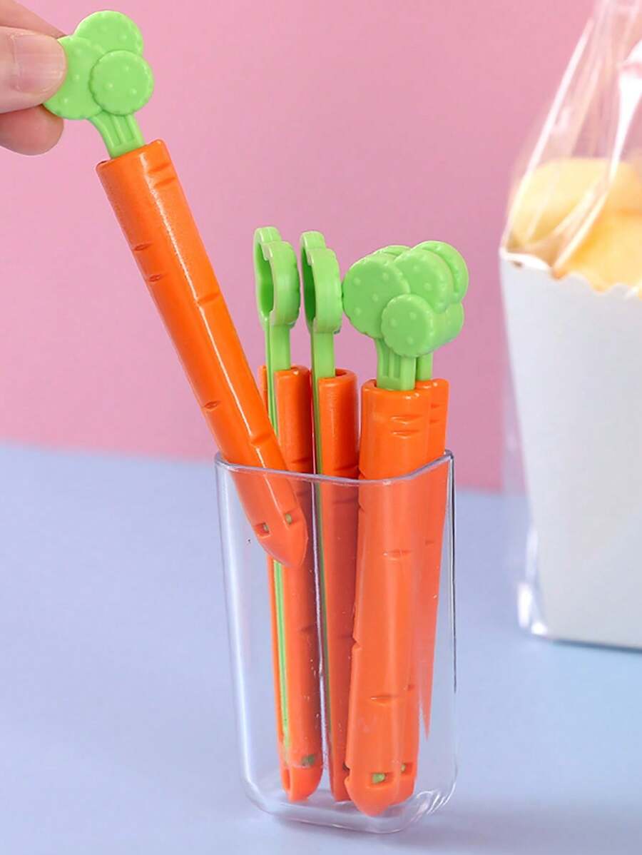 5pcs Bag Clips Portable Food Snack Bag Sealing Clamp Carrot Shape Food ...