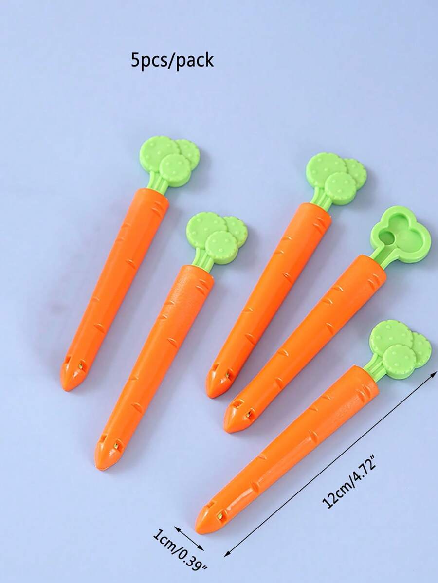 5pcs Bag Clips Portable Food Snack Bag Sealing Clamp Carrot Shape Food ...
