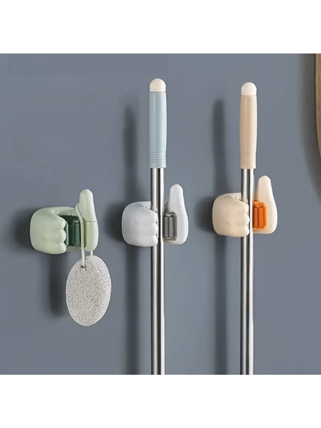 Mop Wall Hanging Clip, Hook, No Punch, Strong Paste, Broom Clip ...