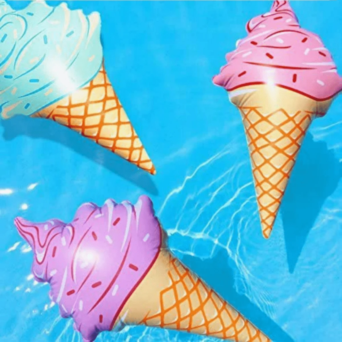 1pc Inflatable Ice Cream Floating Ring, Swimming Pool Toy, Swimming ...