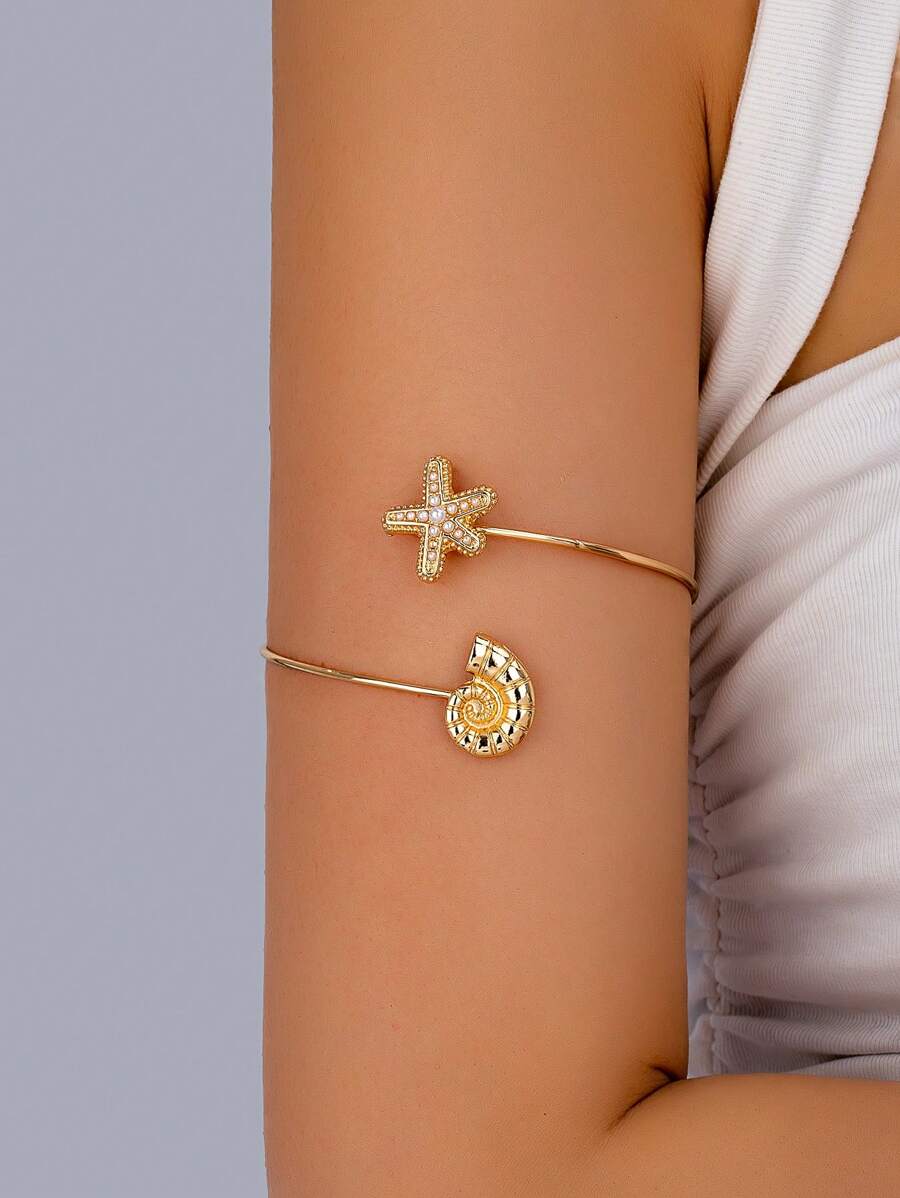 1 Pc Sea Life Starfish Shell Arm Band Arm Bangle Women Arm Cuffs Wrap Design Arm Band Jewelry ...