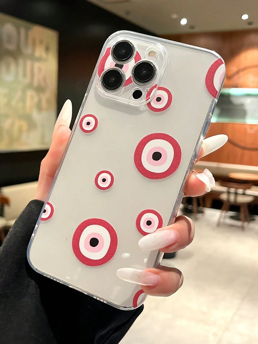Creative High-End Red Circle Devil Eye Graphic Painted TPU Shockproof ...