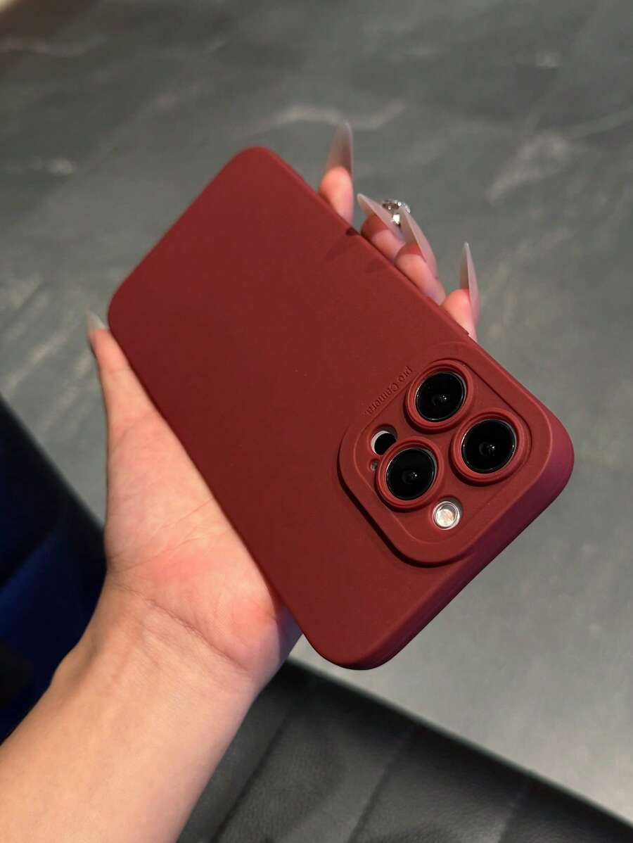 Solid Color Cat-Eye Precision Hole Anti-Drop Phone Case Compatible With ...